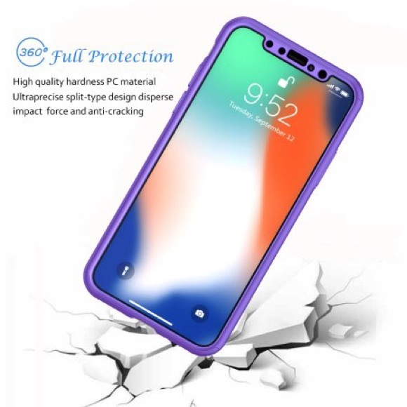 Accessories | Iphone X Cute Purple 36 Full Protection Case | Poshmark